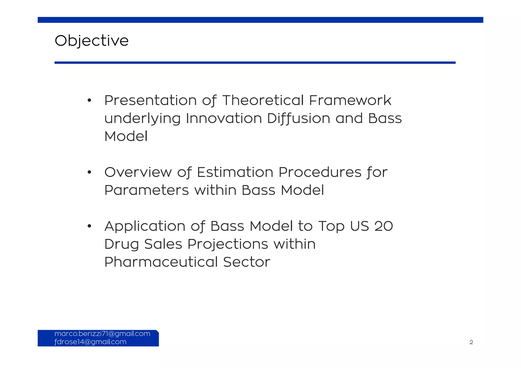 Innovation diffusion and pioneering bass model: Theory and Practical ...