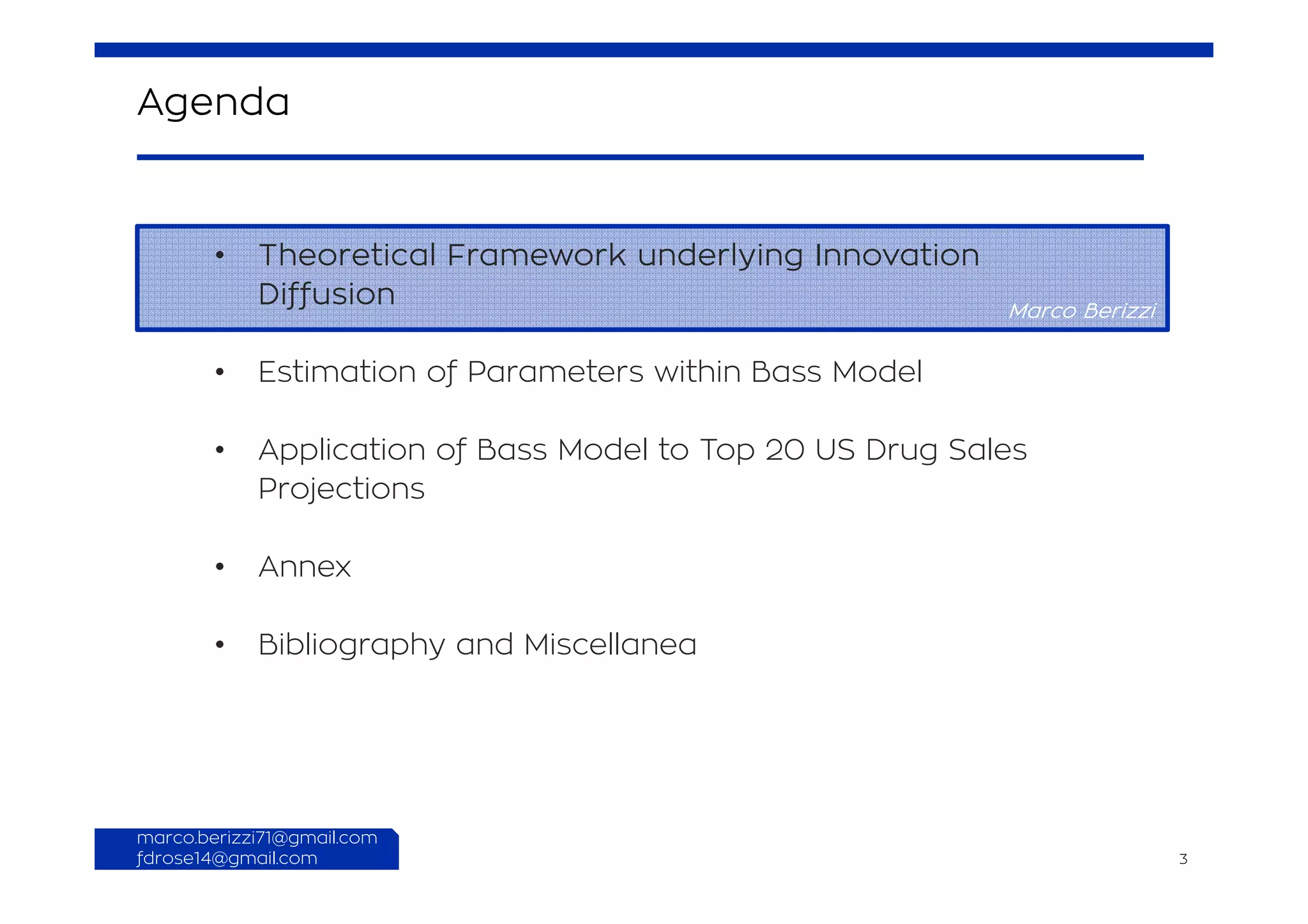 Innovation diffusion and pioneering bass model: Theory and Practical ...