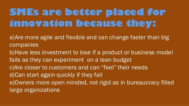 Innovation driven SMEs key to growth