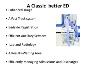 Innovative strategies to improve Emergency room work flow | PPTX