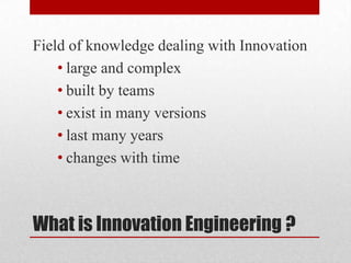 Innovation engineering | PPTX