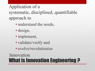 Innovation engineering | PPTX