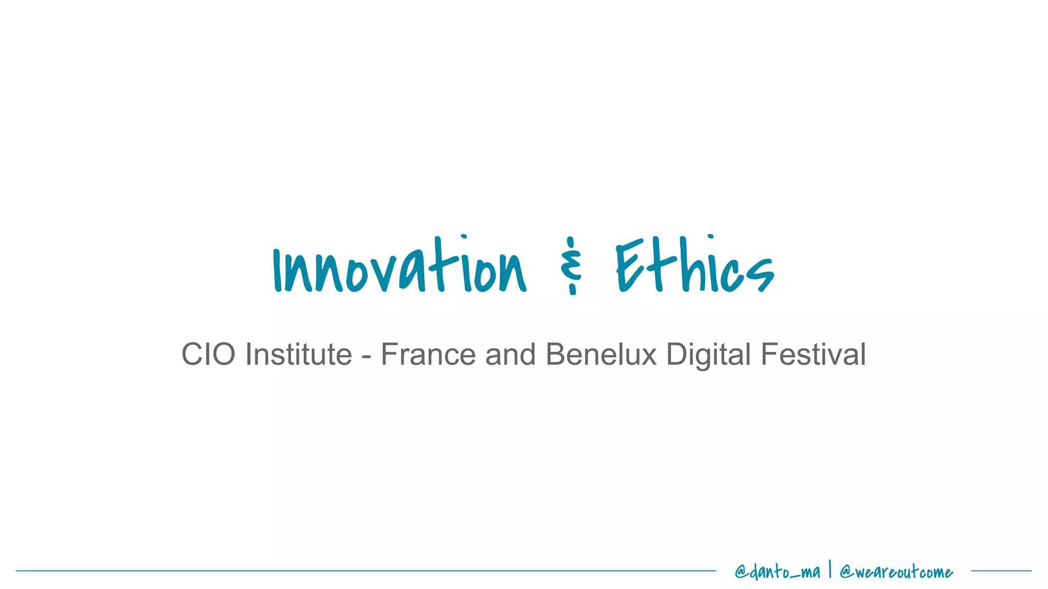 Innovation and Ethics | PPT