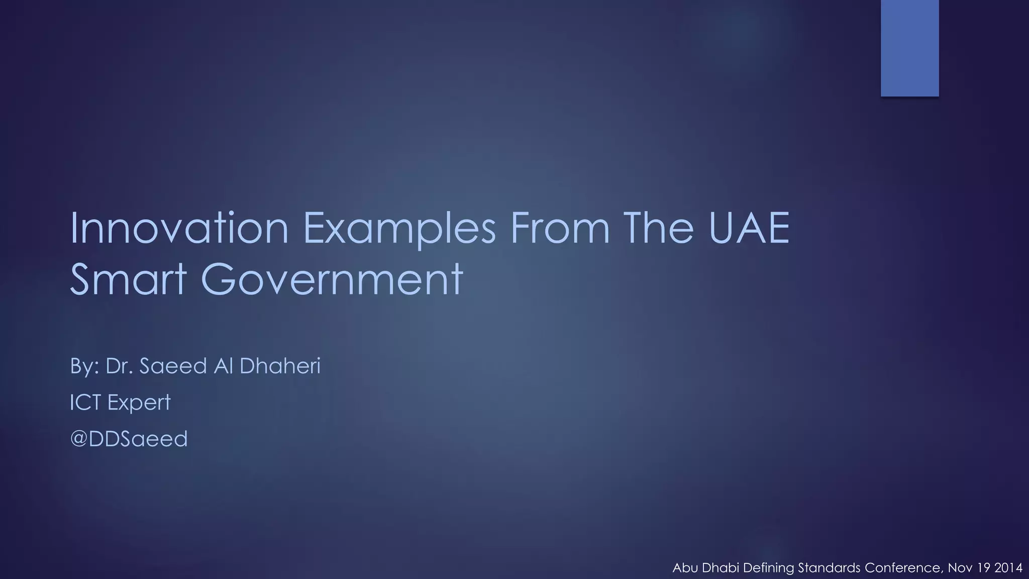 Innovation examples from the uae smart government | PDF