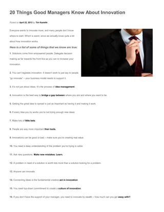 Innovation Excellence Weekly - Issue 30 | PDF