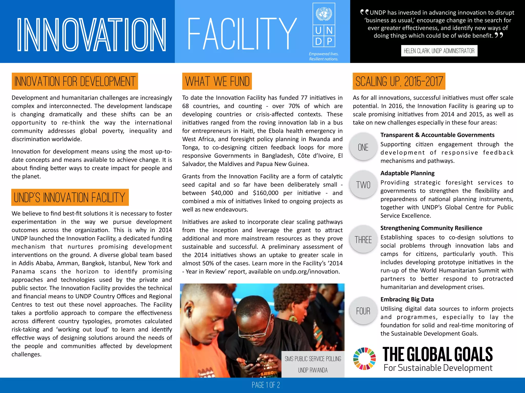 UNDP Innovation Facility Brochure | PDF