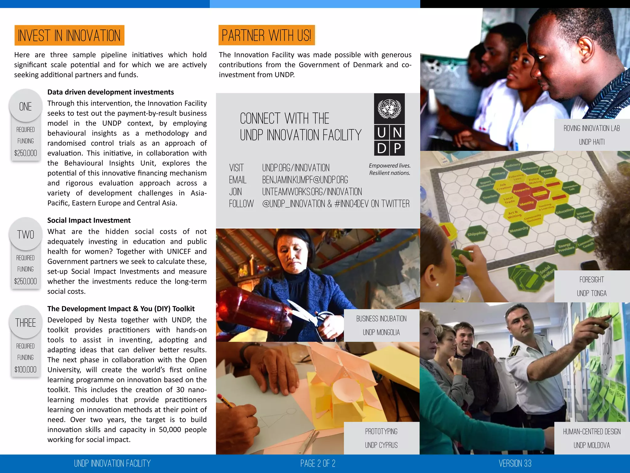 UNDP Innovation Facility Brochure | PDF