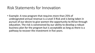 Risk Tolerance in Innovation | PPT