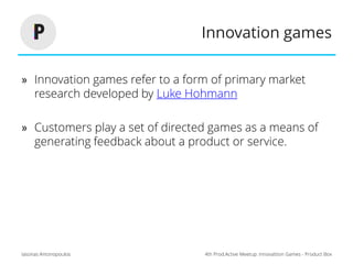 Innovation games and product box presentation | PPT