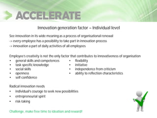 Innovation generation factors | PPT
