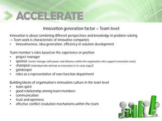 Innovation generation factors | PPT