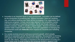 Innovation impacts lives ! | PPT