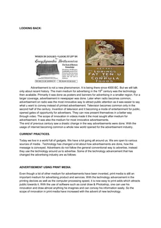 Innovation in advertisement using technology | PDF
