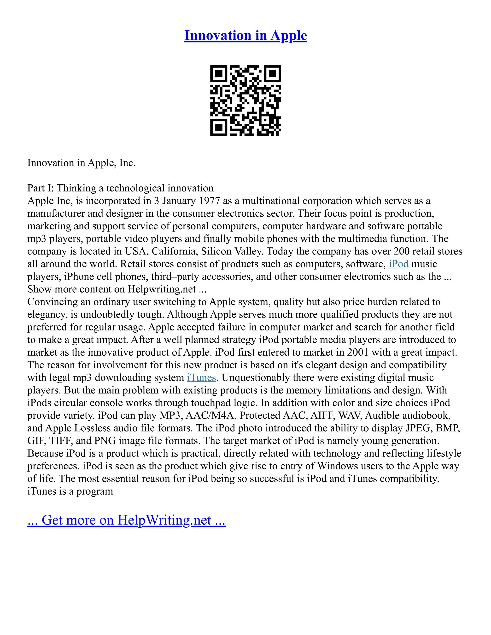 Innovation In Apple | PDF
