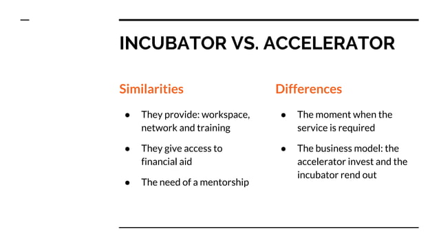 Incubator vs. accelerator | PDF | Startups | Business
