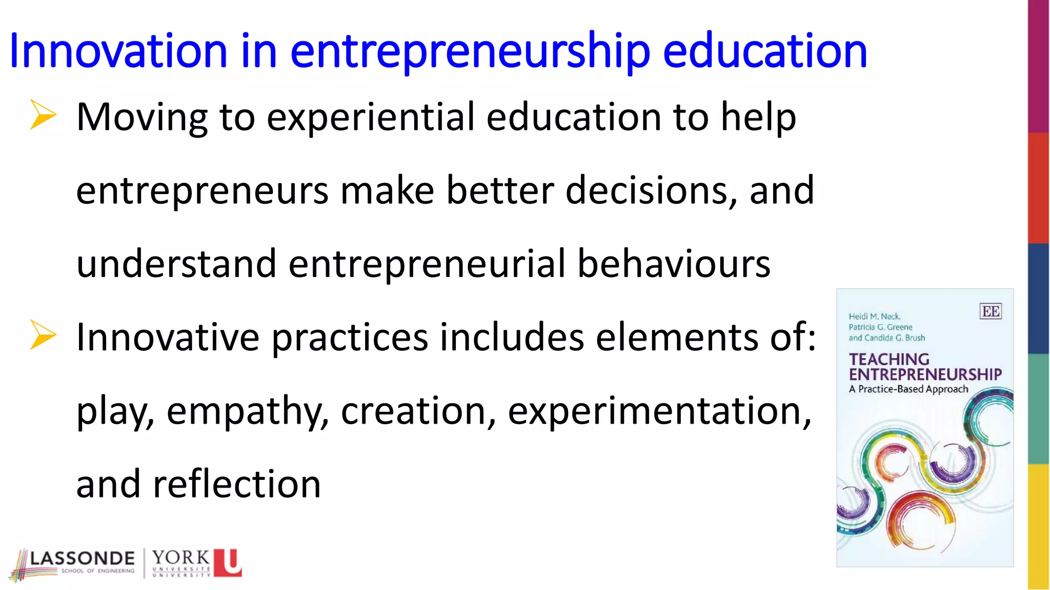 Innovation in entrepreneurship education | PPTX