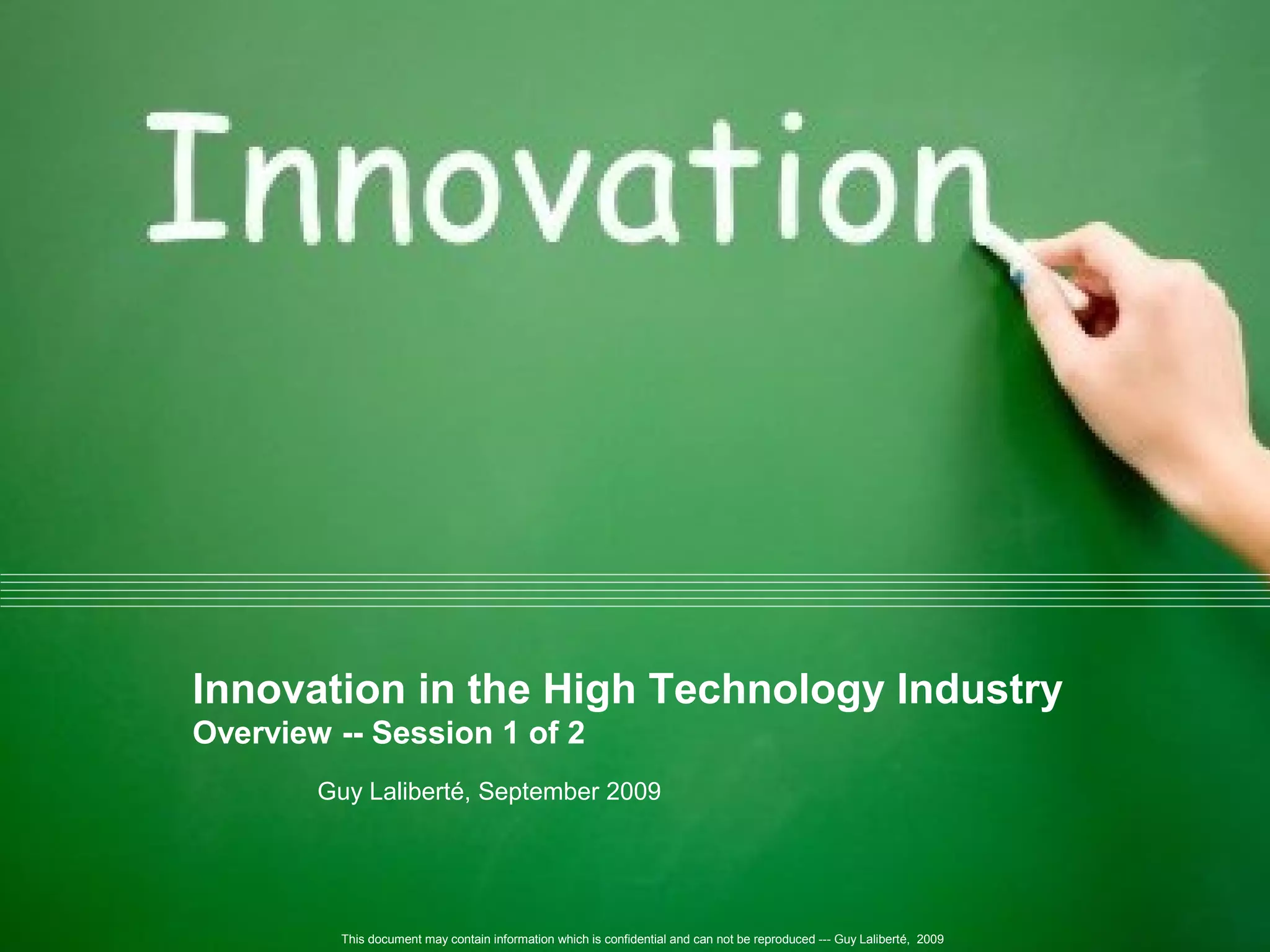 Innovation In High Technology (1/2) | PPT