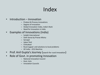Innovation In Indian Context | PPTX