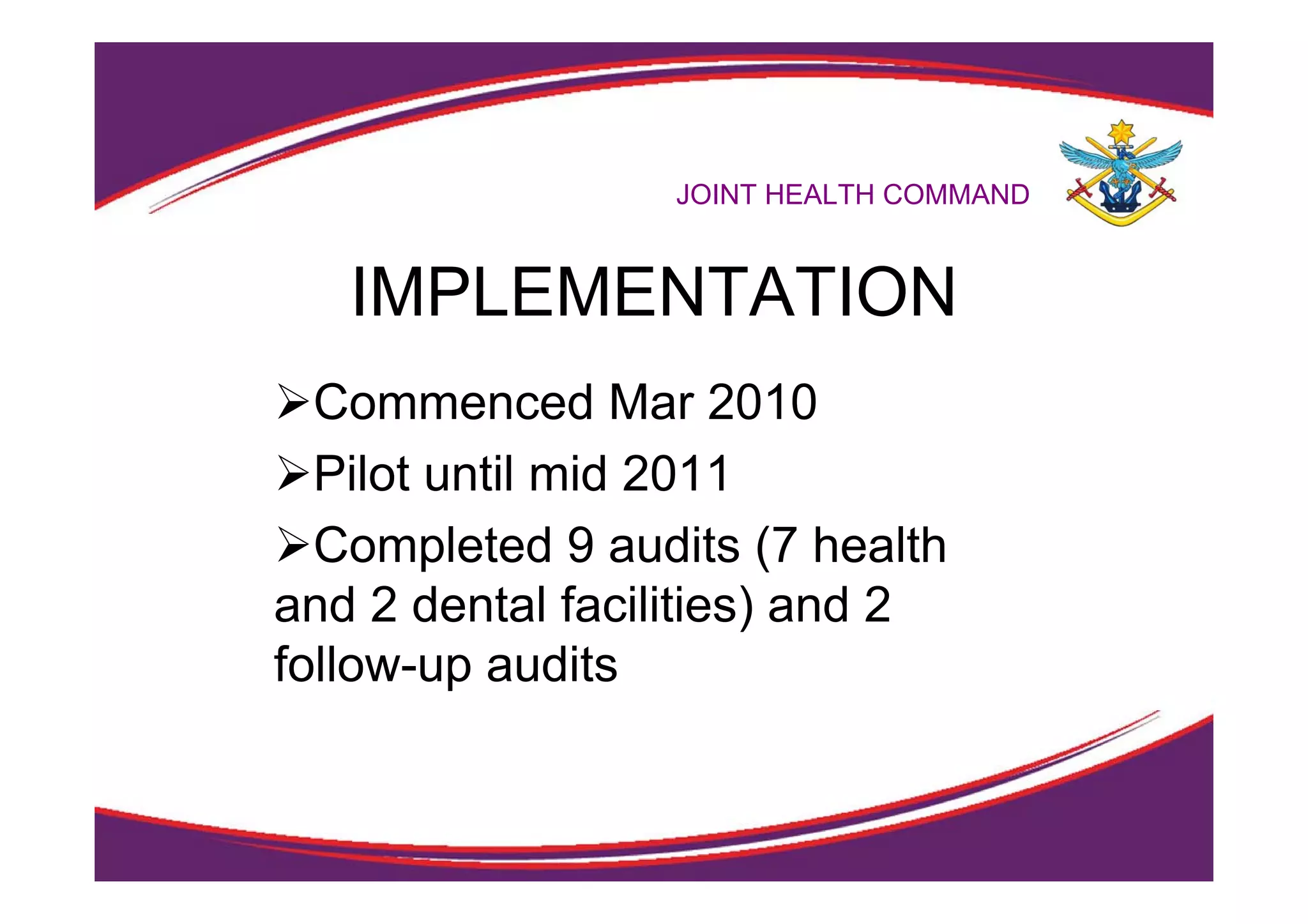 Innovation in joint health command clinical governance murphy | PPT
