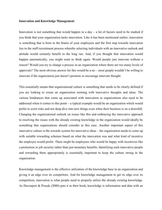 Innovation & Knowledge Management | DOCX