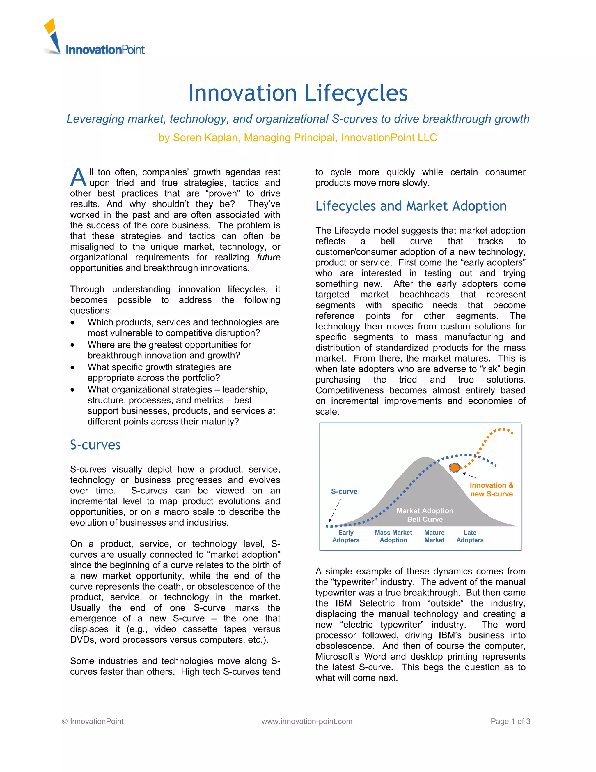 Innovation lifecycles | PDF