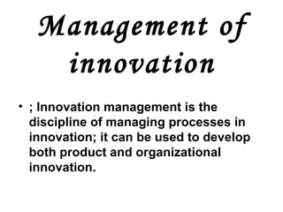 Innovation management | PPT