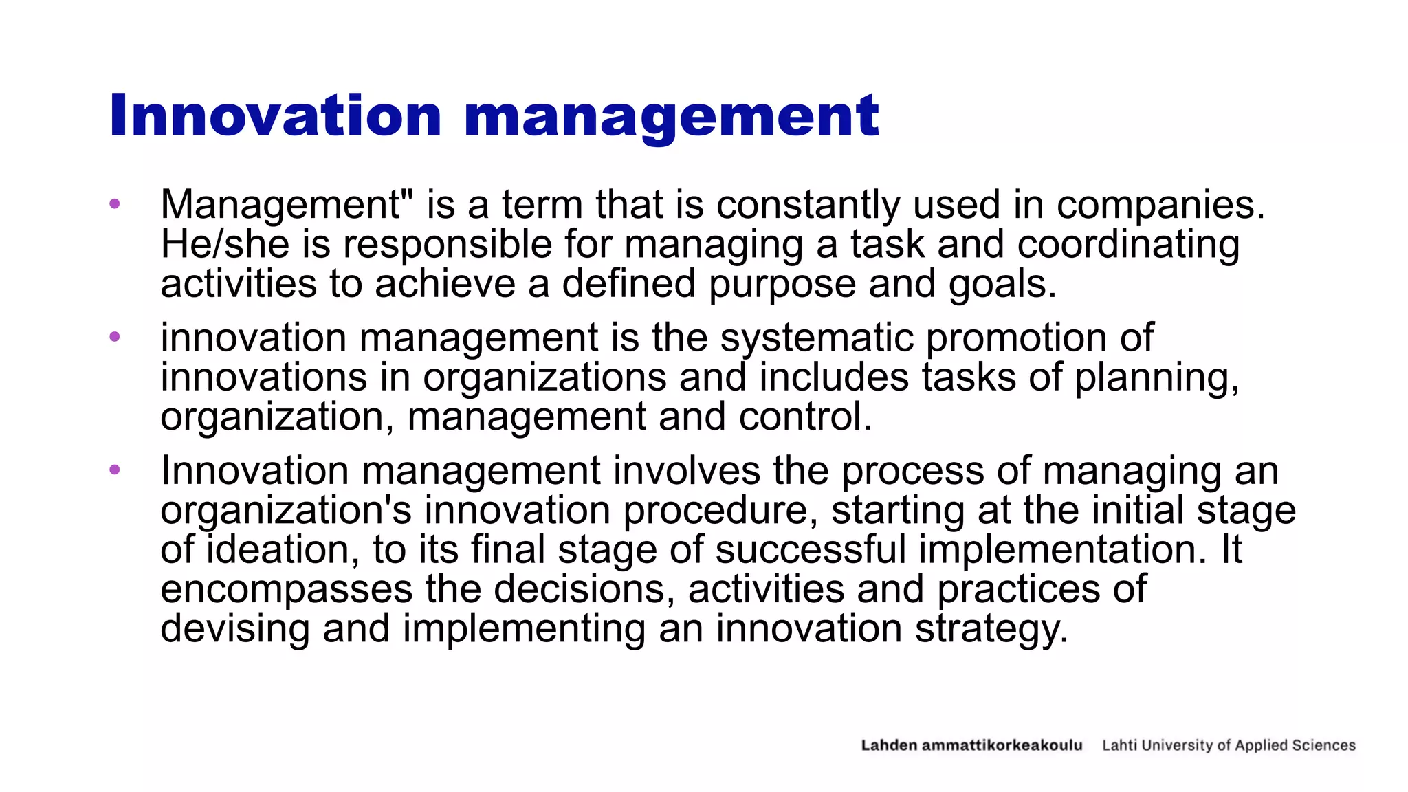 Innovation management | PPTX