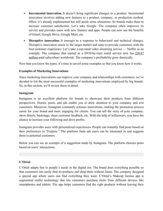 Innovation Marketin-reasons to use innovation | DOCX