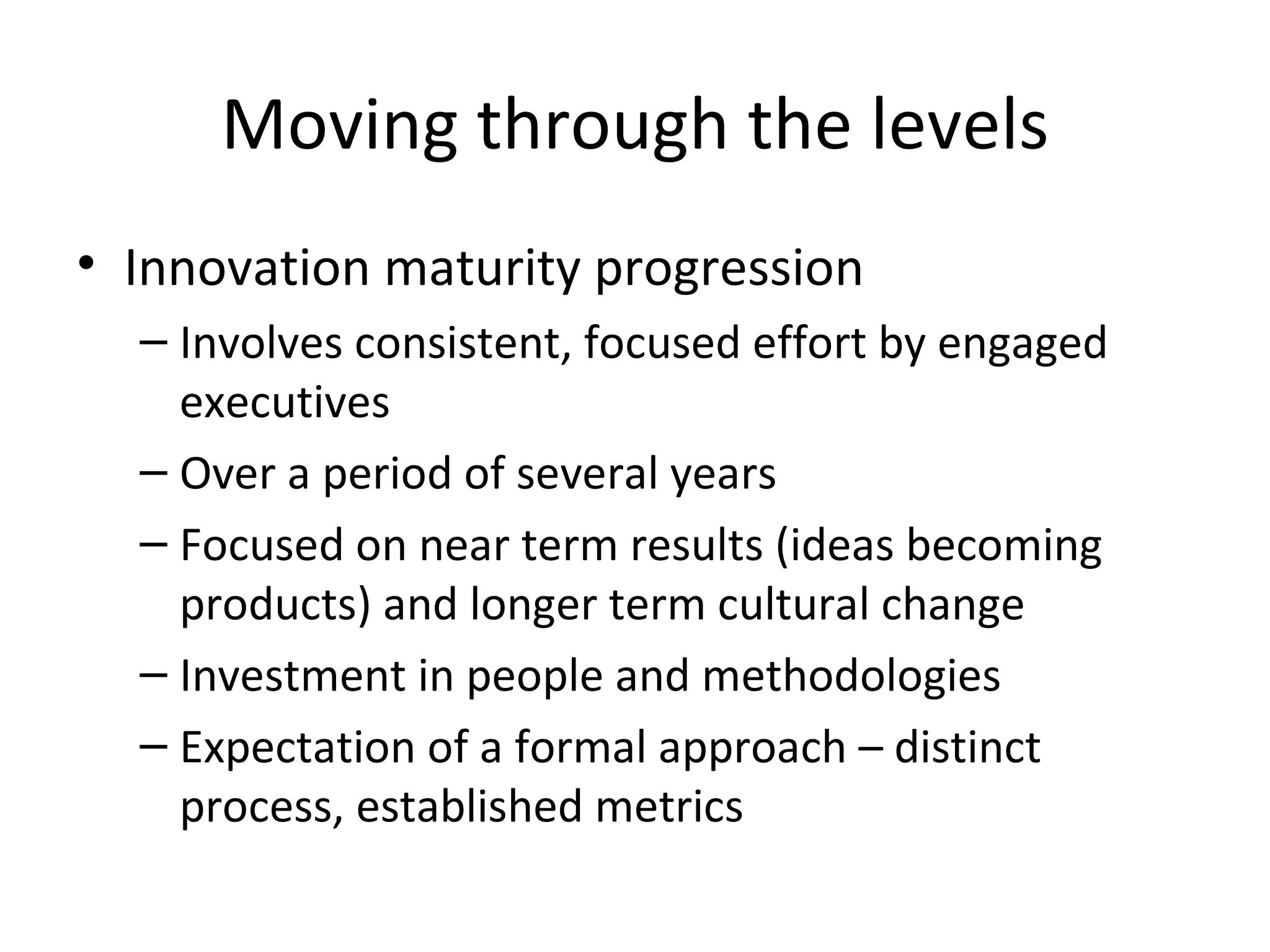 Innovation Maturity Model Summary | PPT
