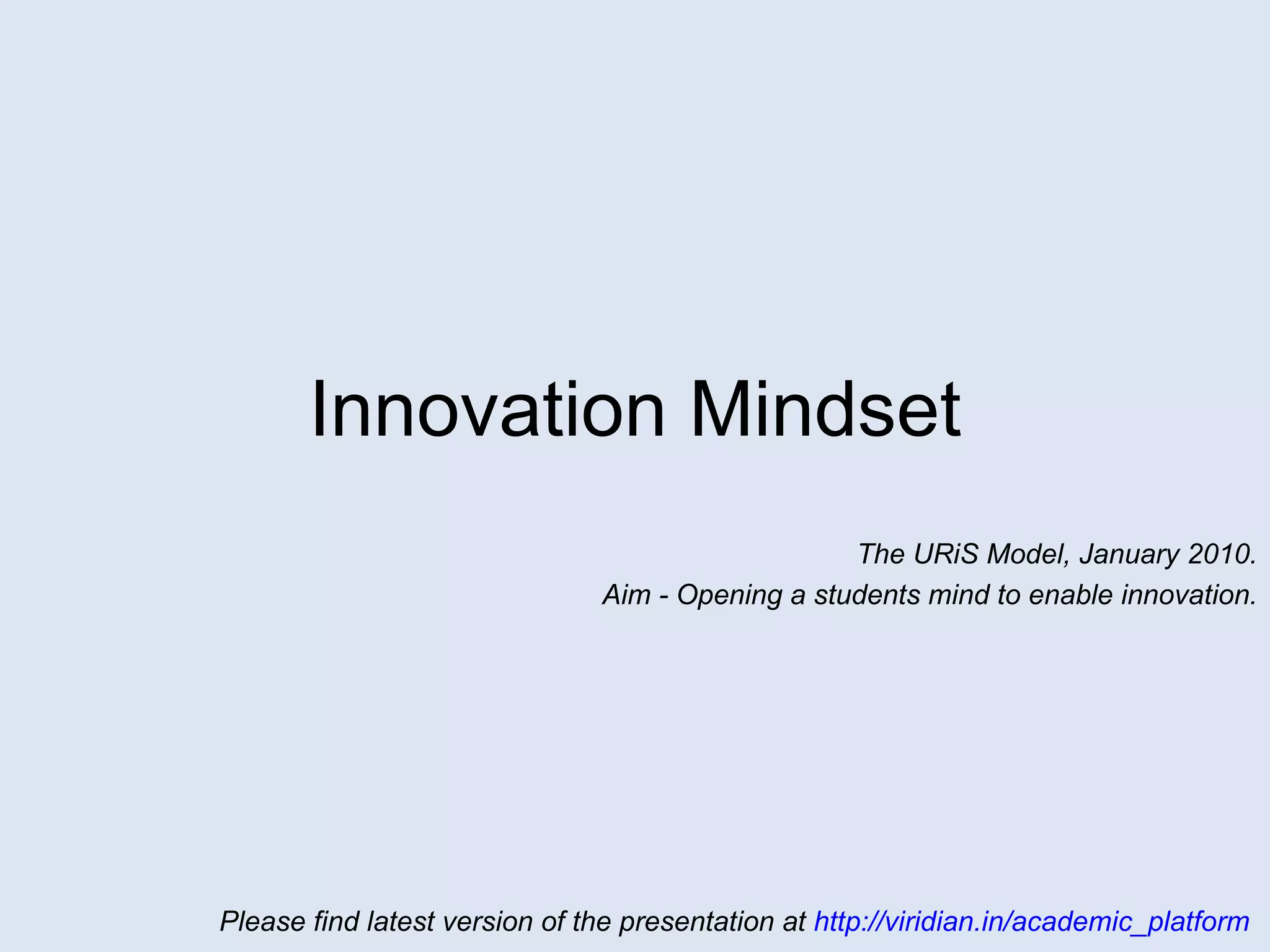 Innovation Mindset | PPT