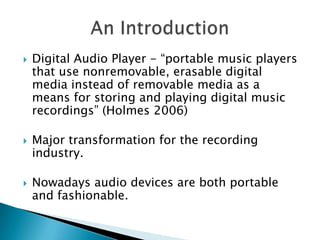 Innovation of music players | PPTX | Digital Audio | Computer Software ...