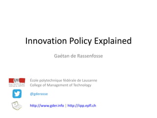Innovation Policy Explained | PPTX