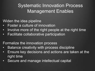 Innovation Process Management | PPTX