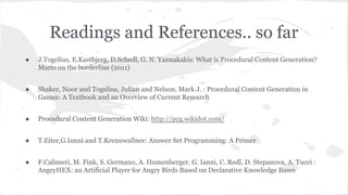 Project Pitch: Answer Set Programming for Procedural Content Generation ...