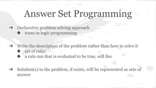 Project Pitch: Answer Set Programming for Procedural Content Generation | PPT