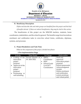 Innovation Project Proposal in DepEd - Super Draft | PDF