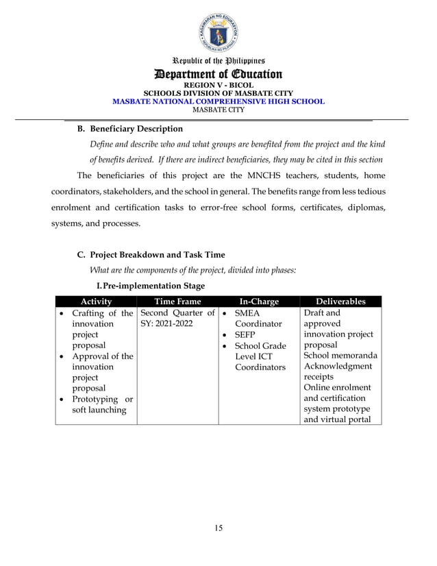 Innovation Project Proposal in DepEd - Super Draft | PDF