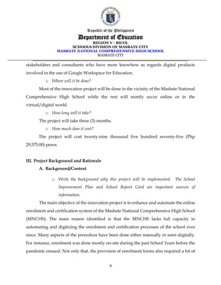 Innovation Project Proposal in DepEd - Super Draft | PDF