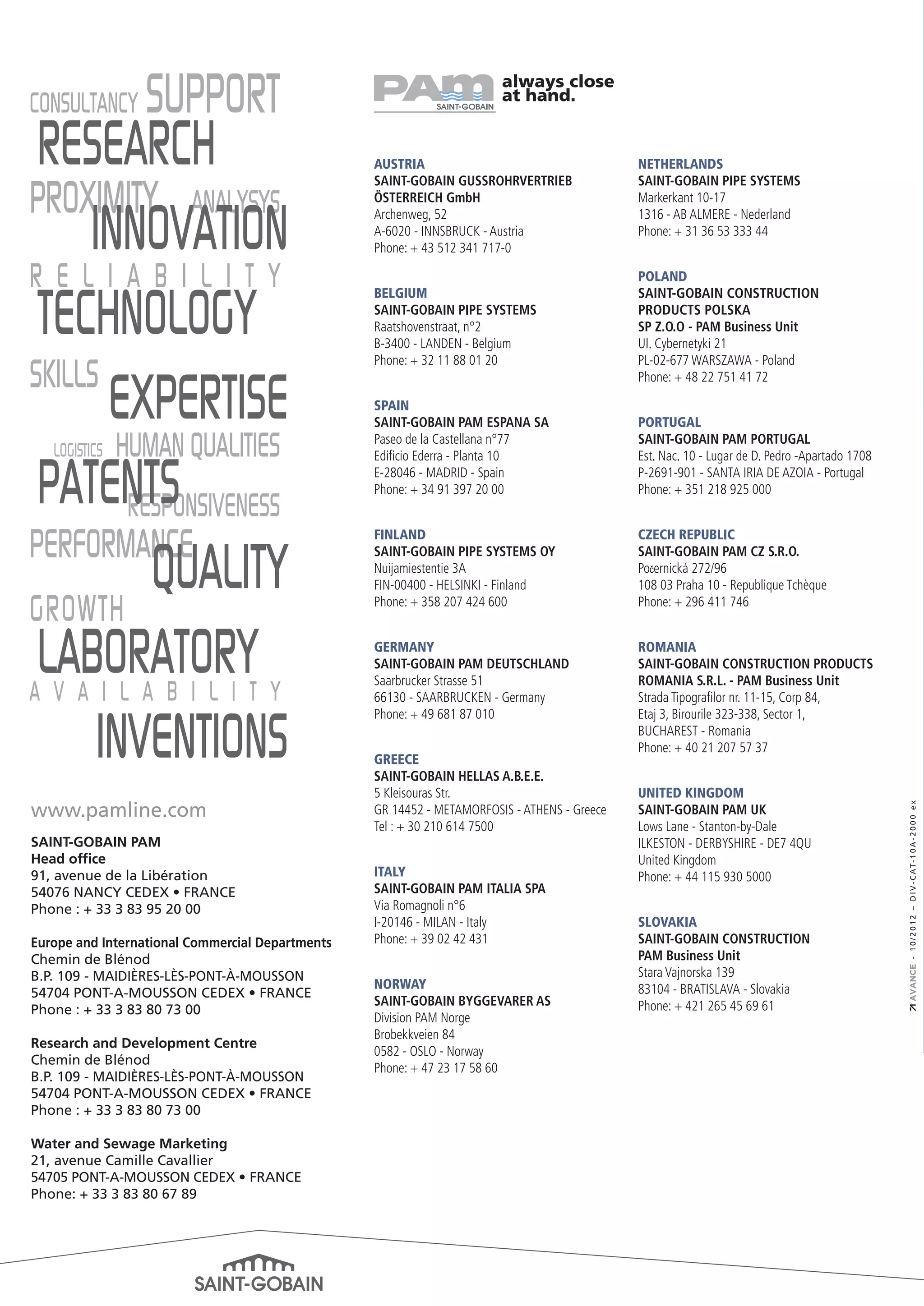 Innovation from Saint Gobain PAM | PDF