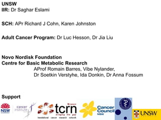 Innovations conference 2014 david simar metabolic complications in ...