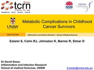 Innovations conference 2014 david simar metabolic complications in ...