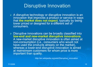 IMT Lecture: Innovation S Curve+ Disruptive. M M Biztel 01 Jul09.97 03 ...