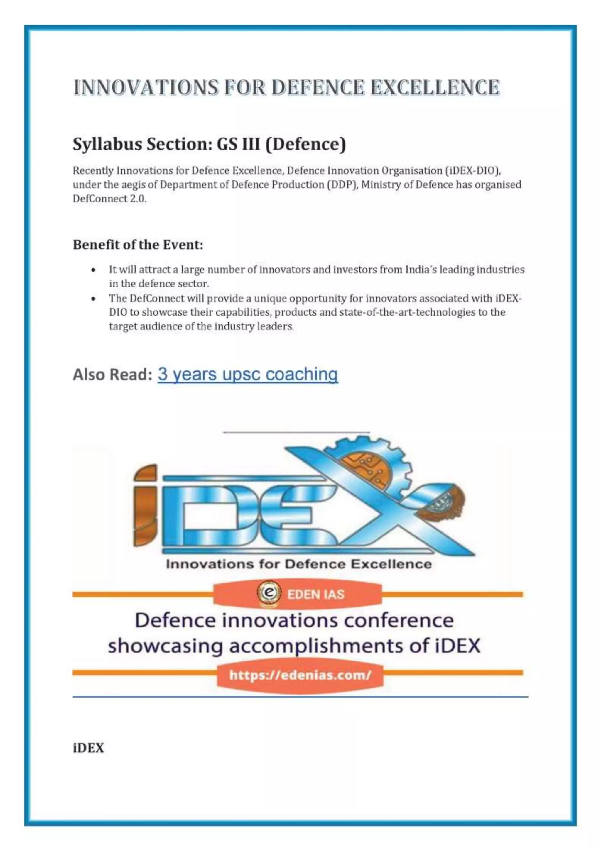 INNOVATIONS FOR DEFENCE EXCELLENCE | PPT