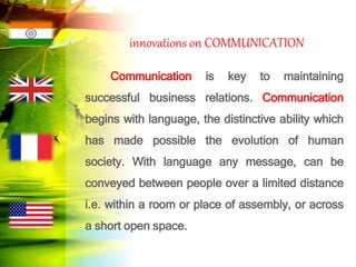 Innovations in communications By S B Ray | PPTX