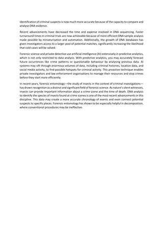 Innovations in Forensic Science and Private Detectivein Forensic ...