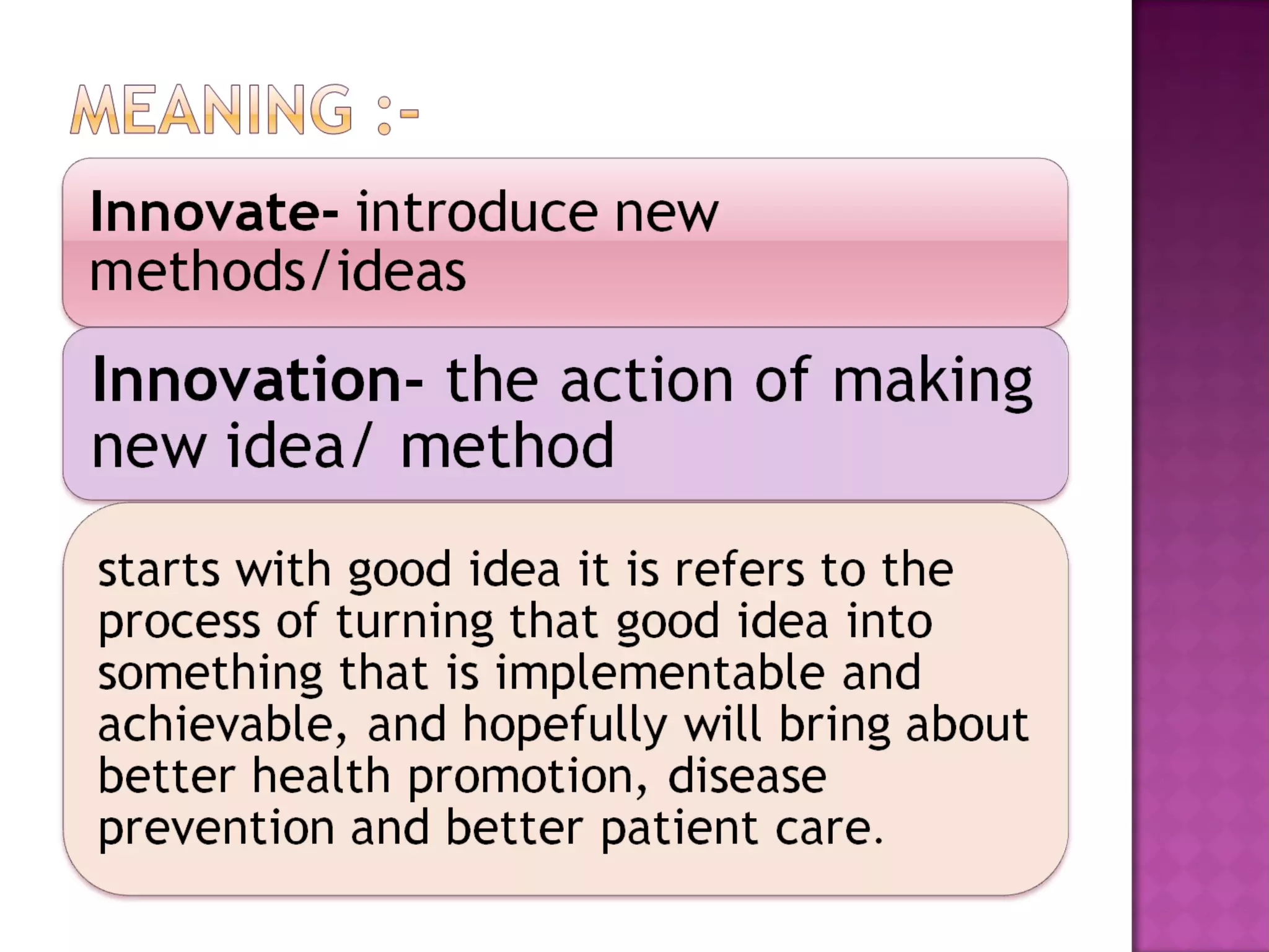 Innovations in nursing | PPT