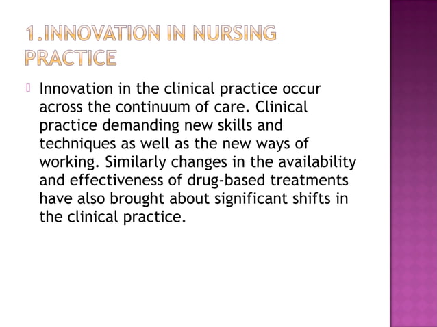 Innovations in nursing | PPT