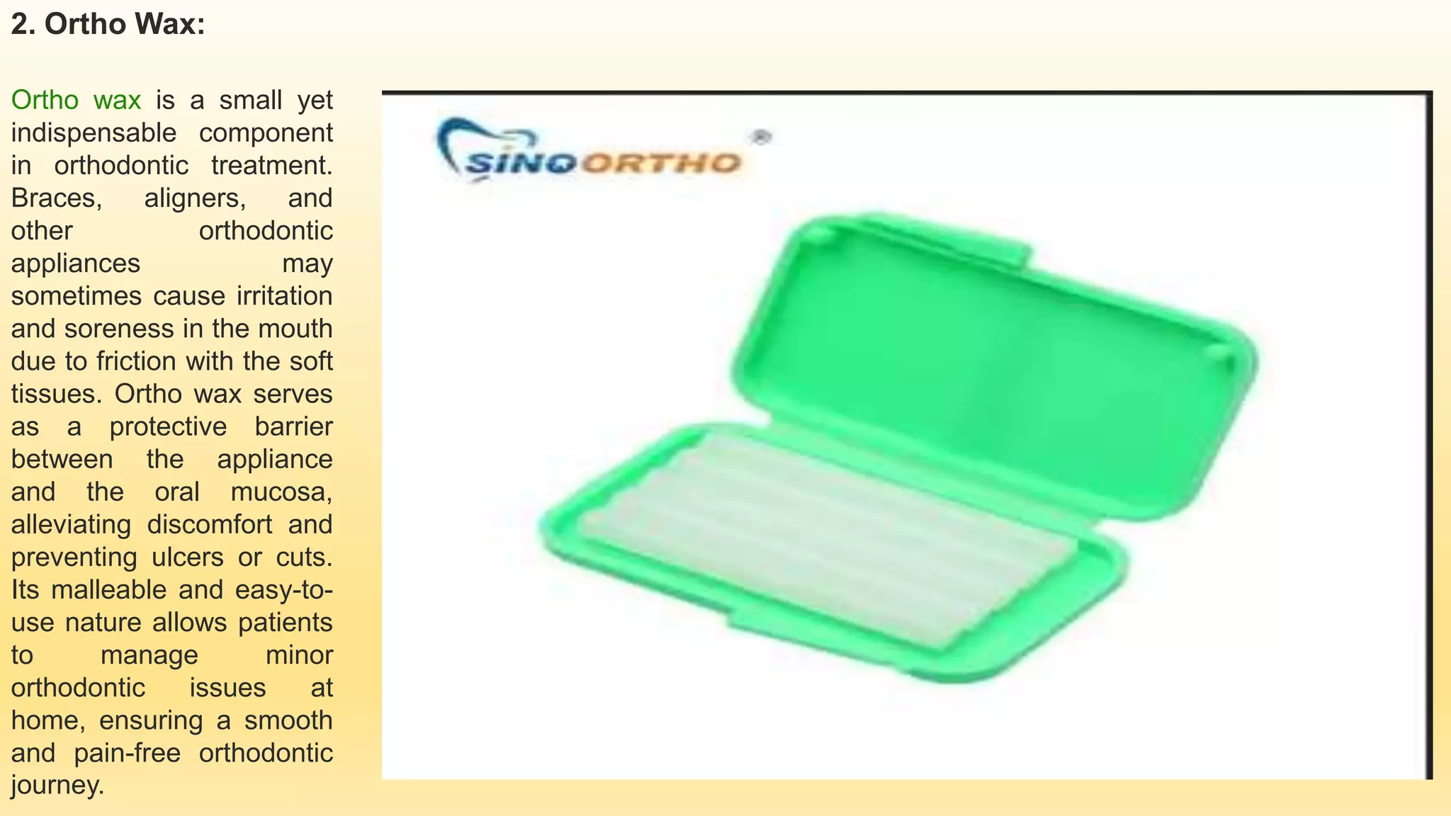 Innovations in Orthodontics: Enhancing Smiles with Facemasks, Wax, Brackets, and Arch Wires | PPT