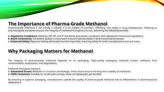 How Pharma Grade Methanol Enhances Pharmaceutical Purification | PPTX