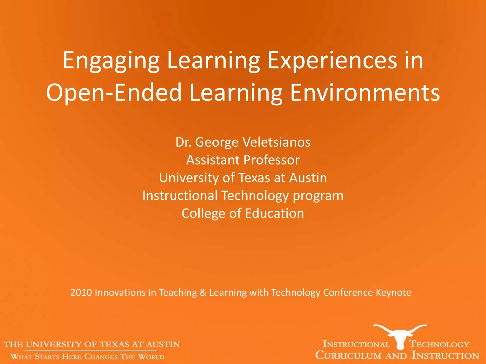 Engaging Learning Experiences in Open-Ended Learning Environments | PPTX